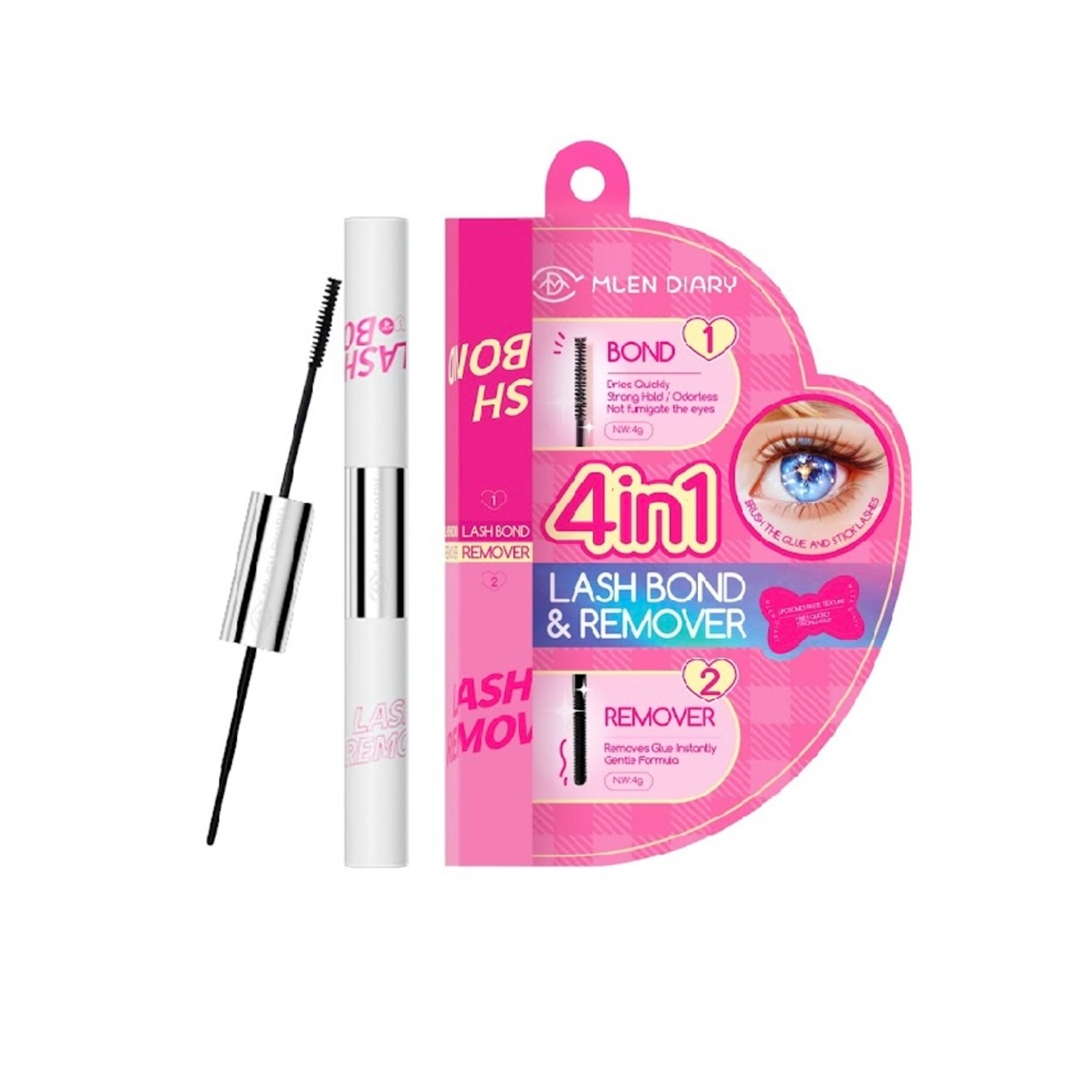 Keo 2 Đầu Mascara Mlen Diary 4in1 Lash Bond & Remover | Sociolla