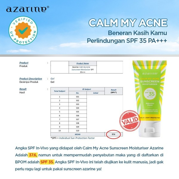 Review: Azarine Calm My Acne Sunscreen Moisturiser, Tabir Surya yang ...