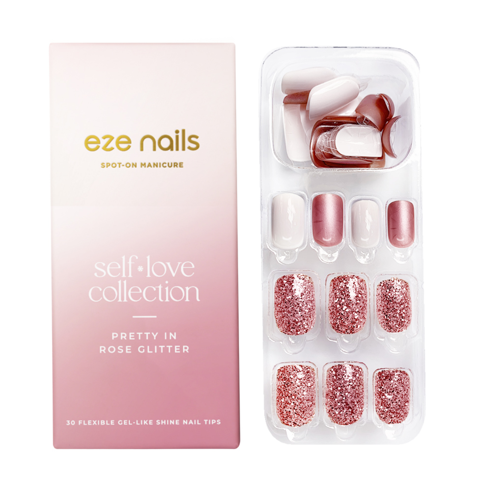 Eze Nails Spot-On Manicure Pretty in Rose Glitter - Review SOCO by Sociolla