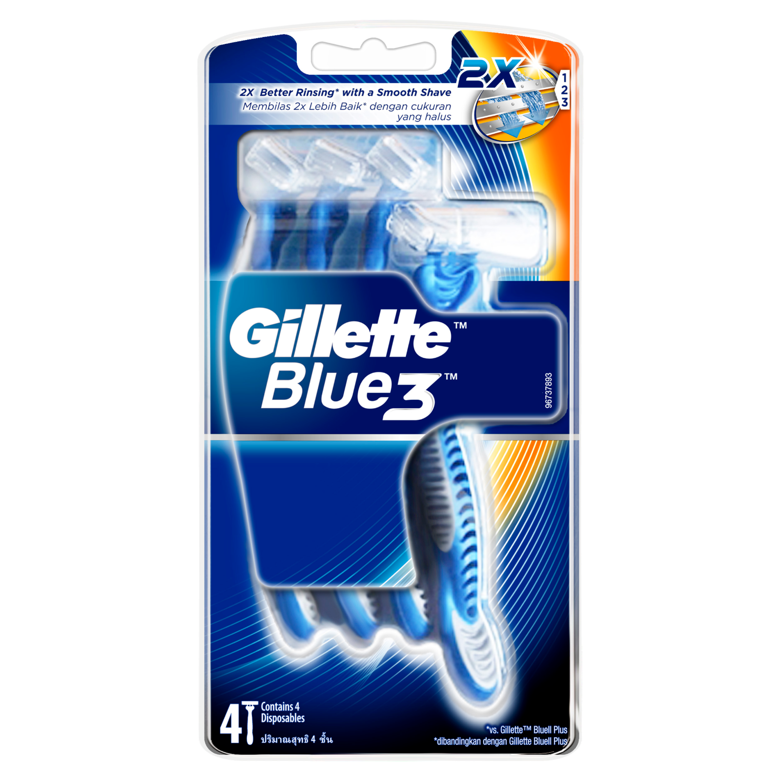 Jual Gillette Shaver and Clipper Gillette Pisau Cukur Blue 3 Biru - Isi ...