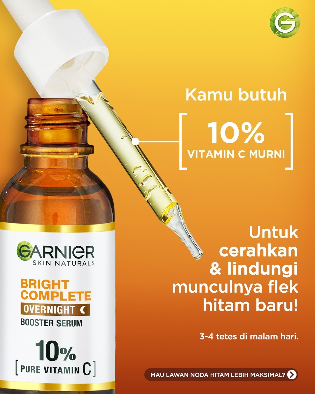 Terbaru dari Garnier, Bright Complete Overnight 10% Pure Vitamin C ...