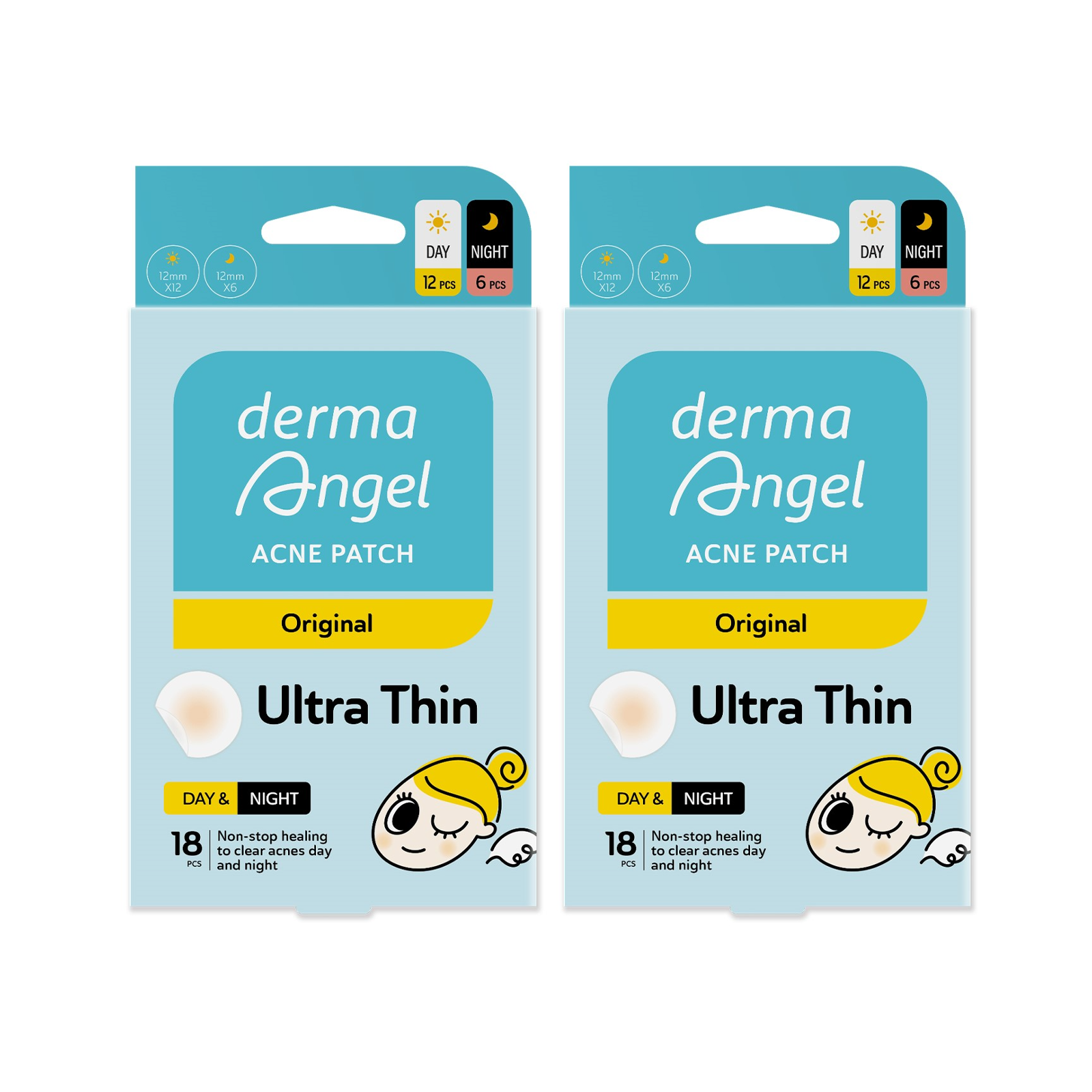 Combo 2 Hộp Miếng Dán Mụn Dành Cho Cả Ngày Derma Angel (12+6 Miếng) x 2 ...