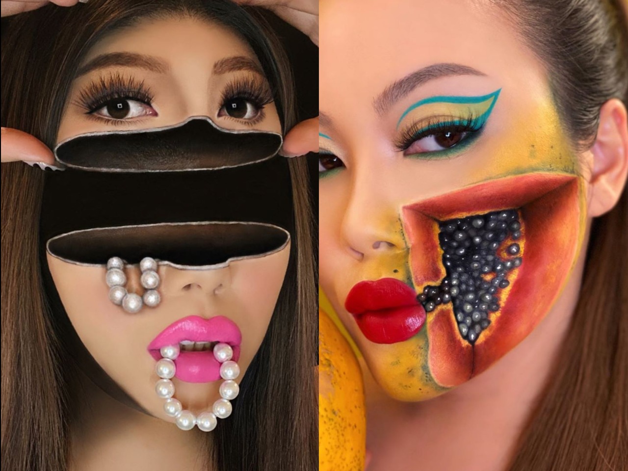 Wajah Bagaikan Kanvas, Ini Kreasi Ilusi Makeup Unik ala MUA Mimi Choi ...