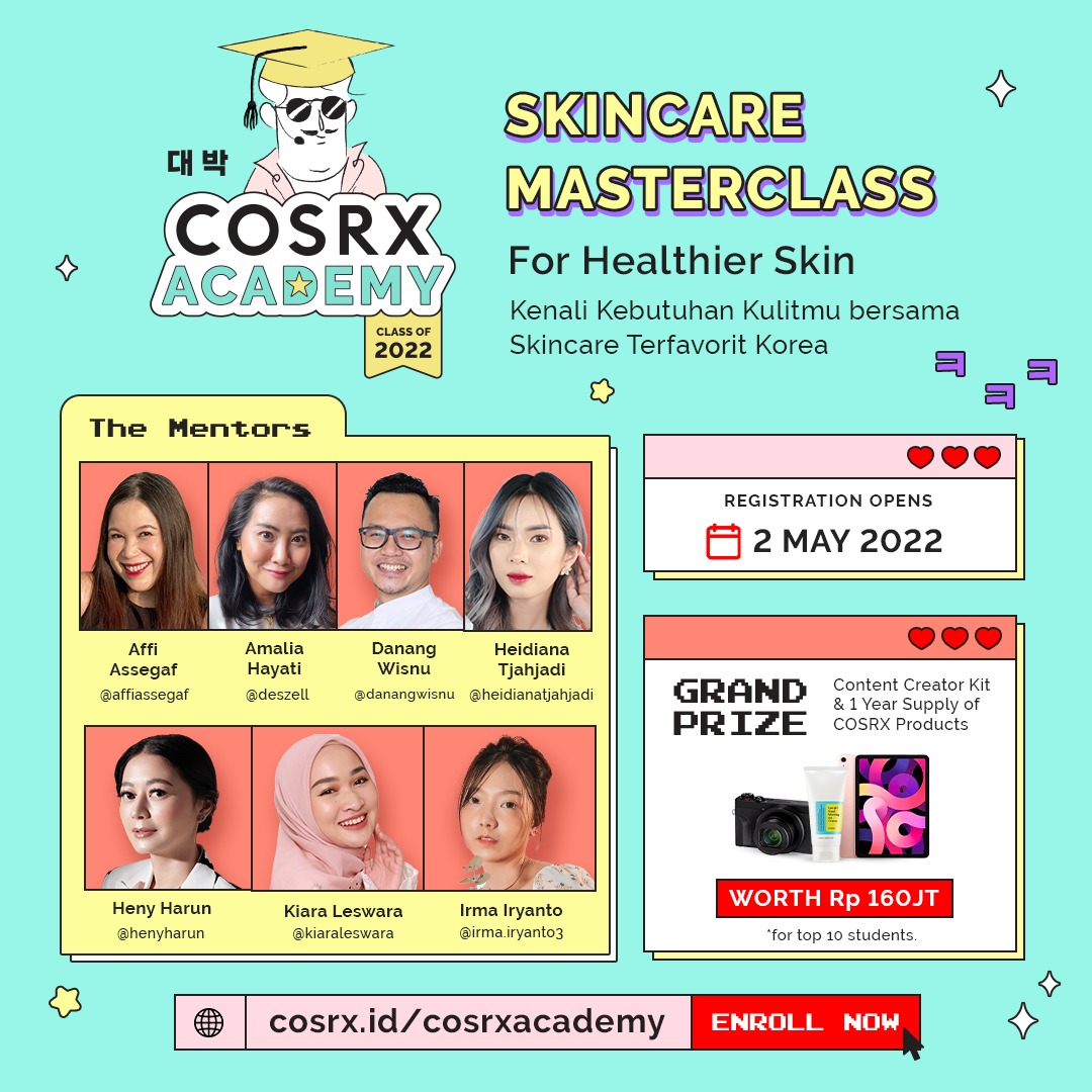 Kembali Menghadirkan 7 Mentor Skin Care Ternama, Yuk, Gabung di COSRX ...