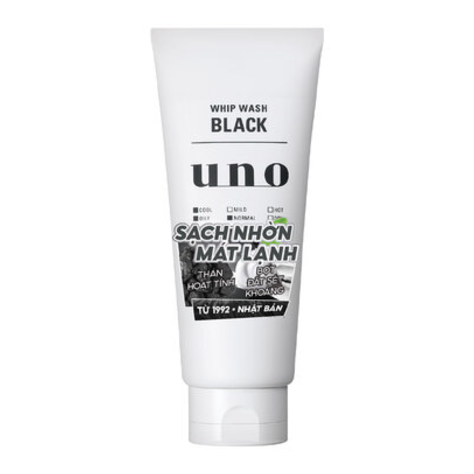 Sữa Rửa Mặt Tạo Bọt Sạch Nhờn Cho Nam Uno Whip Wash Black | Sociolla