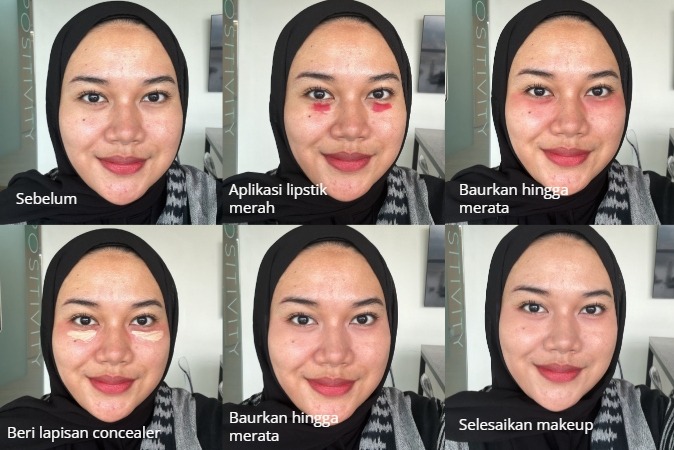 Makeup Hacks: Pakai Lipstik Merah dan Concealer untuk Samarkan Dark ...