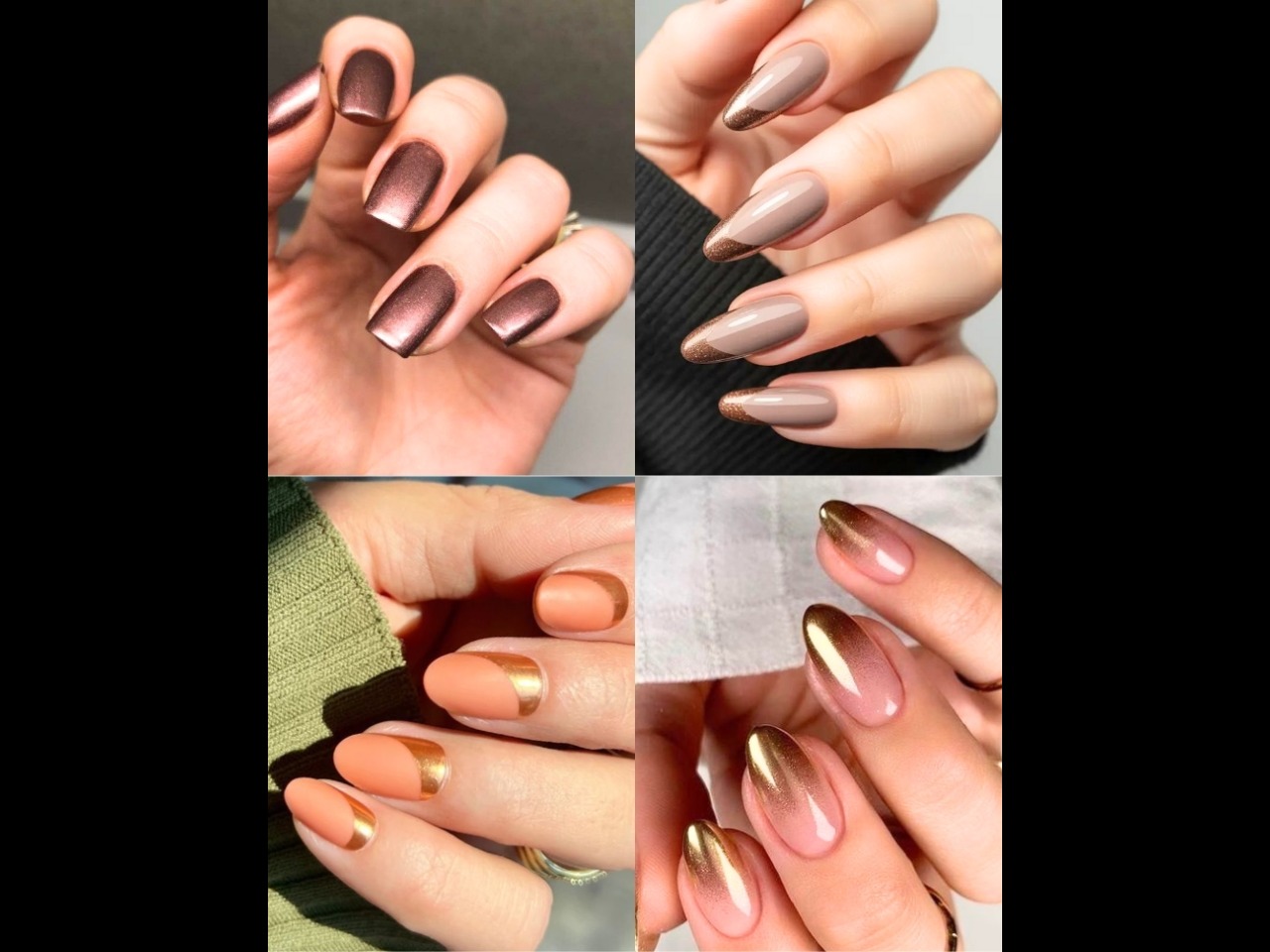 12 Inspirasi Bold Bronze Nails dengan Nuansa Oranye-Cokelat Hangat ...