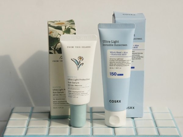 Sunscreen Battle: Duo Chemical Sunscreen dari COSRX vs From This Island ...