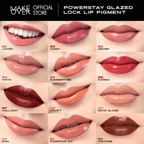 Baru! Make Over Powerstay Glazed Lock Lip Pigment untuk Warna Bibir ...