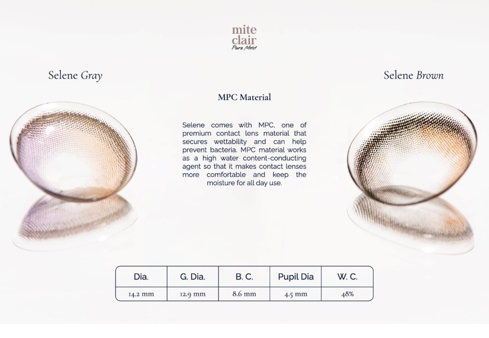 Selene Series, Lensa Kontak Mite Clair Pure Moist Eyelovin yang Nyaman ...