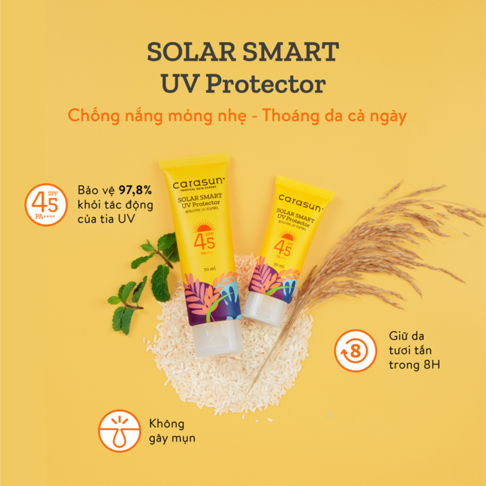 Kem Chống Nắng Carasun Solar Smart UV Protector SPF 45 ++++ | Sociolla