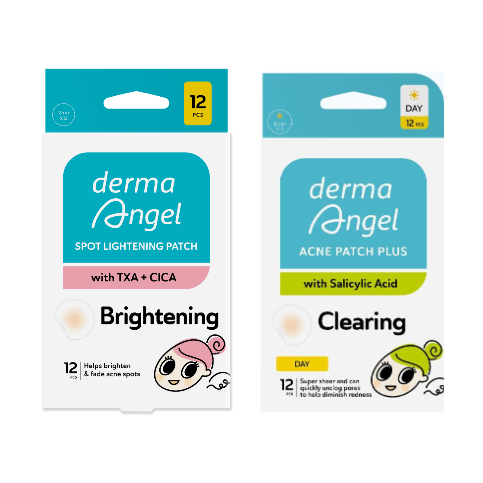 Combo Derma Angel Acne Spot Lightening Patch 12 Miếng & Acne Patch Plus ...