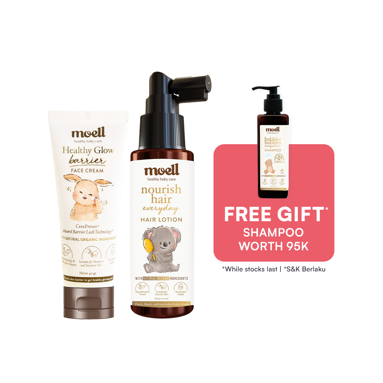 Moell Bundling Moell Face Cream & Hair Lotion - Free Shampoo - Review ...